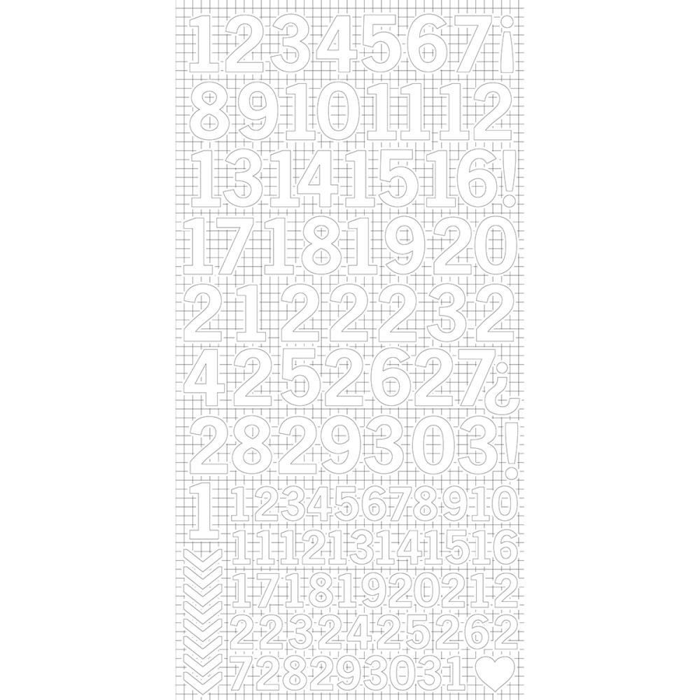 Kaisercraft - White Number Sticker Sheet