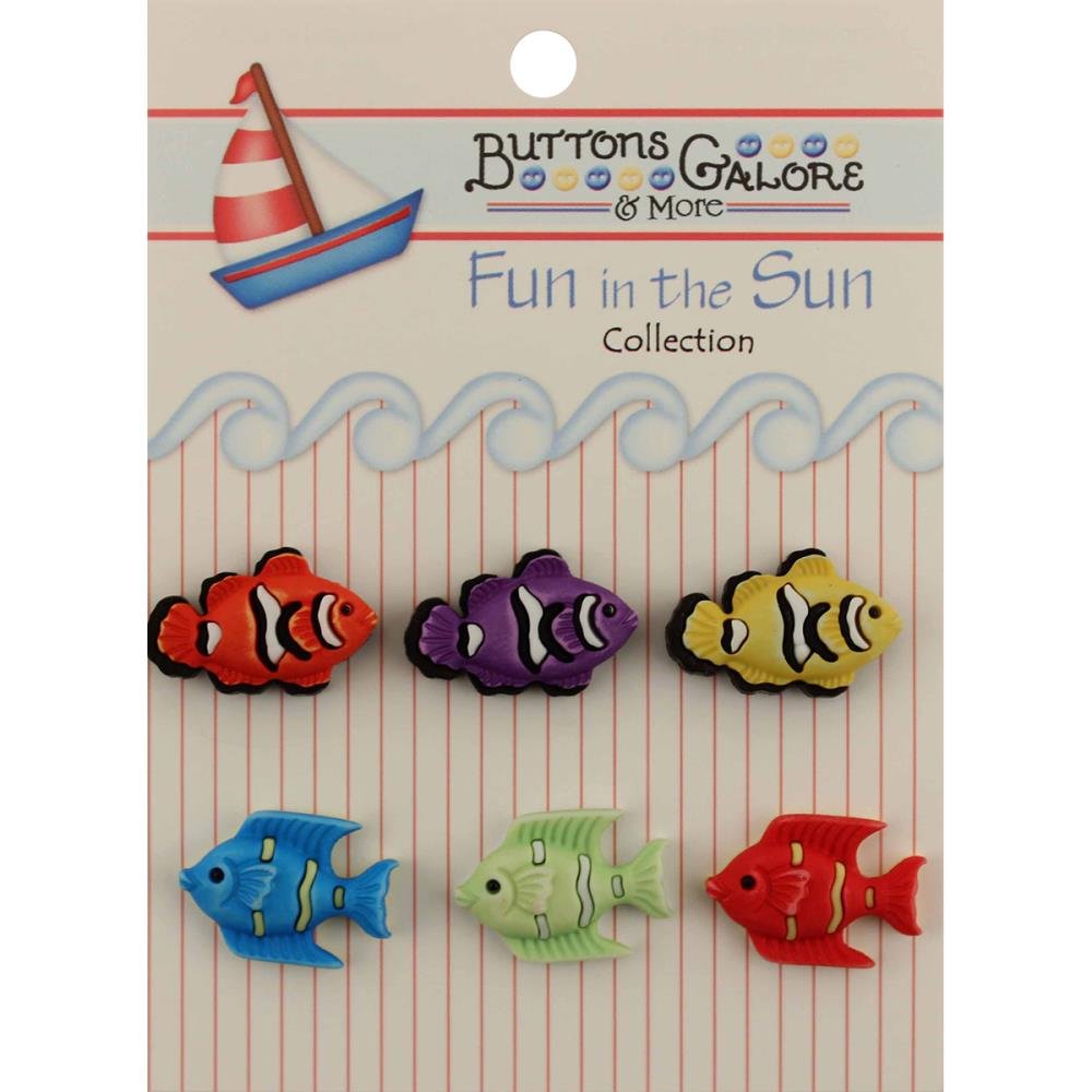 Buttons Galore & More - Fun In The Sun Exotic Fish Buttons